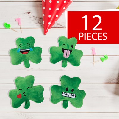 St. Patrick's Day Emoji Shamrock Plush - Party Favors - 12 pieces - 5 ...