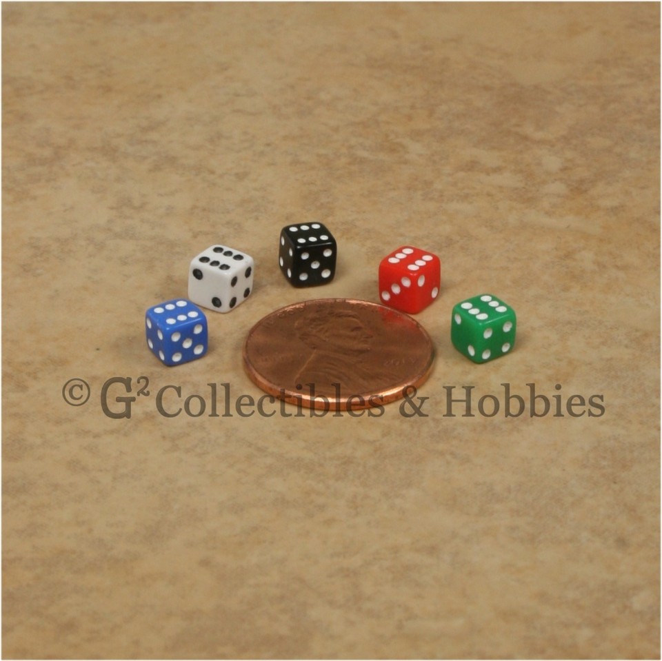 NEW 5mm 50 Opaque MINI Dice Set RPG Game Miniature 3/16 inch Tiny D6 ...