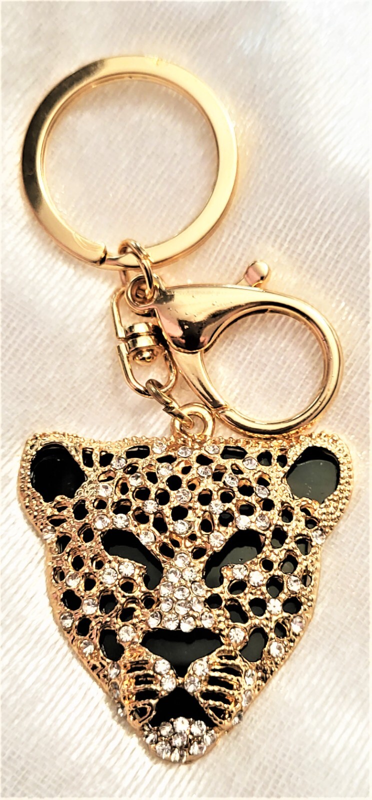 Key Ring Gold With Stones Head TIGER Face Keychain | eBay