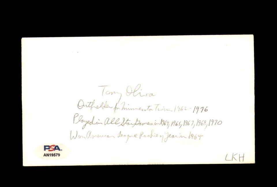 Tony Oliva PSA DNA Signed FDC 1983 First Day Cover Cache Babe Ruth ...