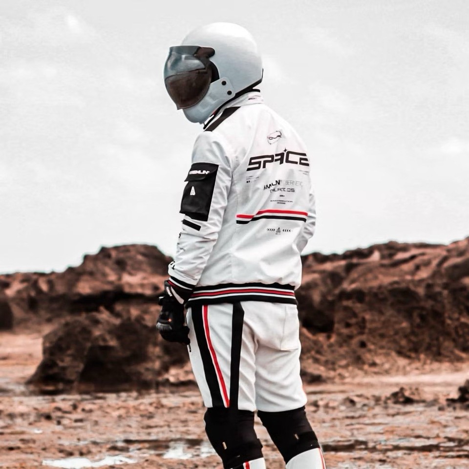 Techwear Jacket Cyberpunk Protection KREMLIN Bomber Jacket Space White ...