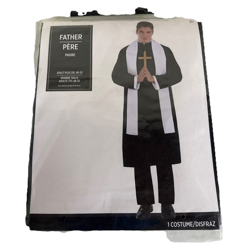 New Father Padre Priest Costume Preacher Set Adult Size 2XL 48-52 Robe ...