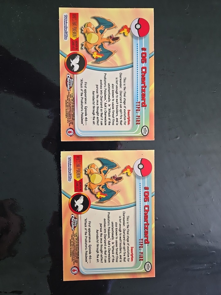 Set of 2 - 2000 Topps Chrome Holo Charizard #06 Pokémon Cards | eBay