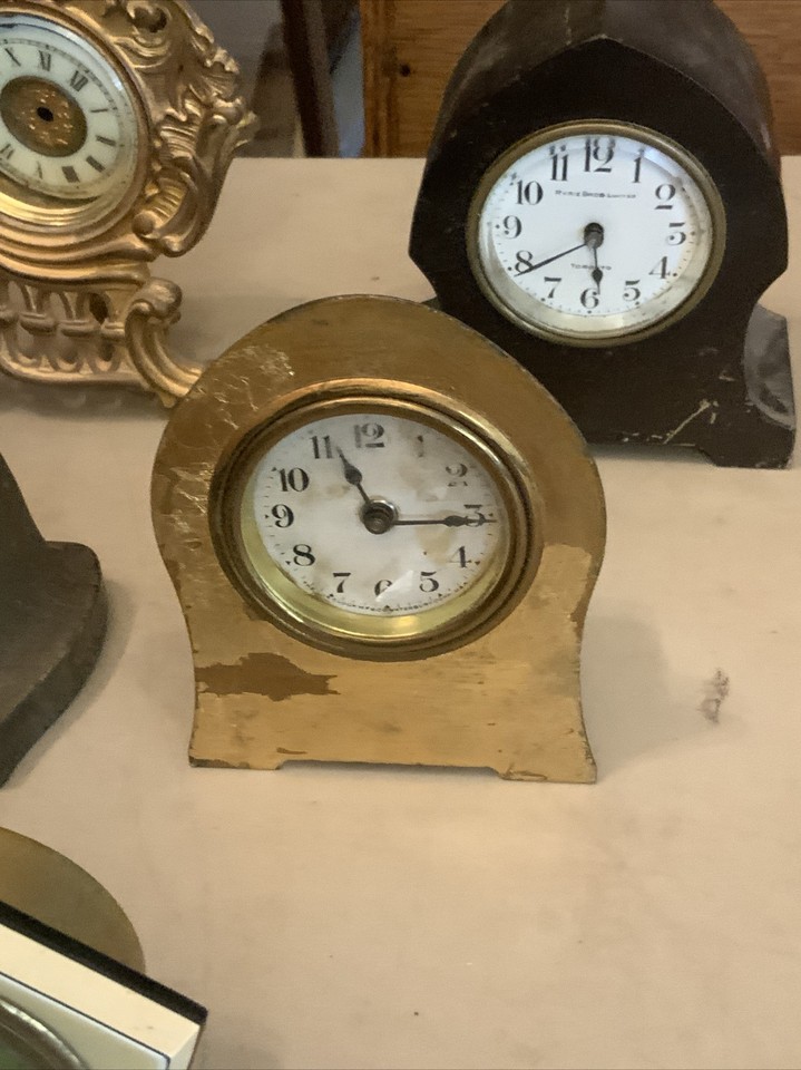 Huge Lot Of Vintage Antique Alarm Novelty Clock Parts Movements Case ...