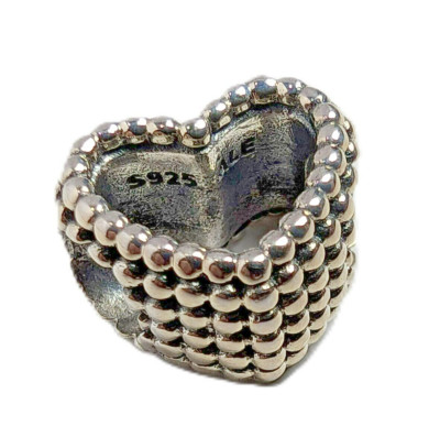 Authentic Pandora Charm, Beaded Heart, #797516, Sterling Silver 925 | eBay