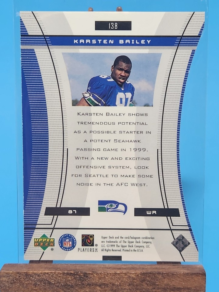 1999 Black Diamond Diamond Cut Seahawks Football Card #138 Karsten ...