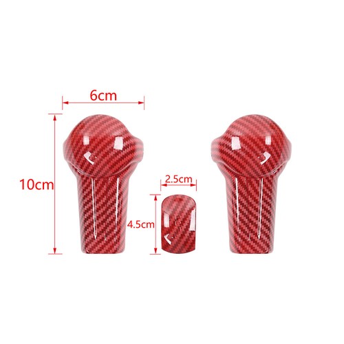 For Ford Mustang 2015-19 Red Carbon Fiber Gear Shift Knob Head Cover ...