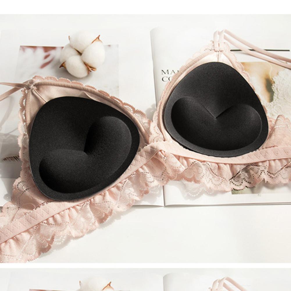 2 Pair Women Bikini Push Up Sponge Bra Pad Breathable Chest Pad (Black ...