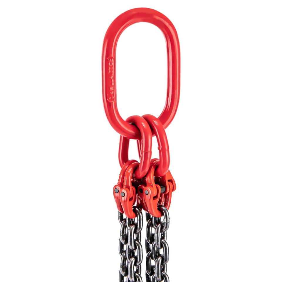5FT/10FT/13FT Chain Sling 4 Legs with Sling Hooks Grade Lifting Chain ...