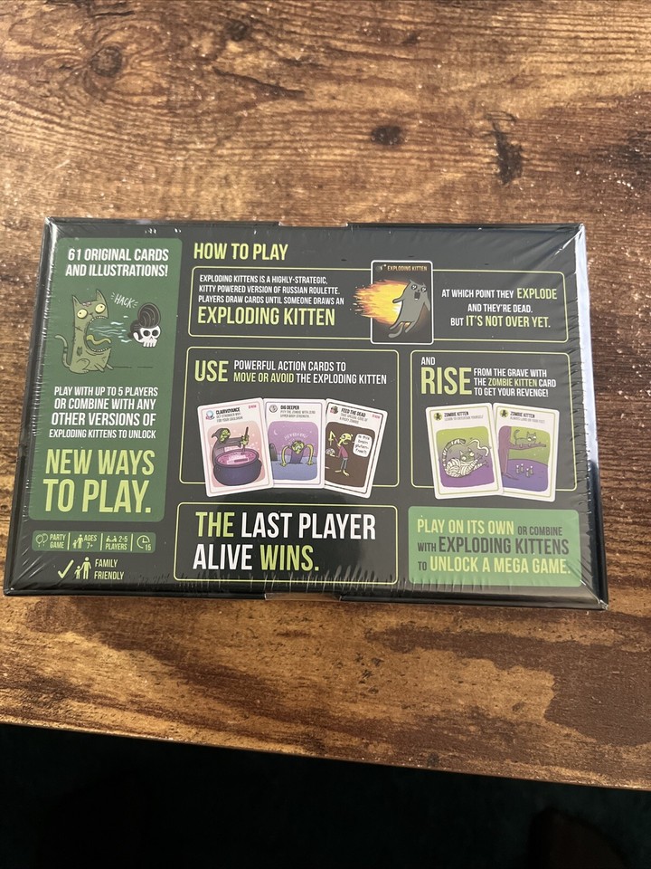 Zombie Kittens Card Game by Exploding Kittens - 2-5 Players - New ...