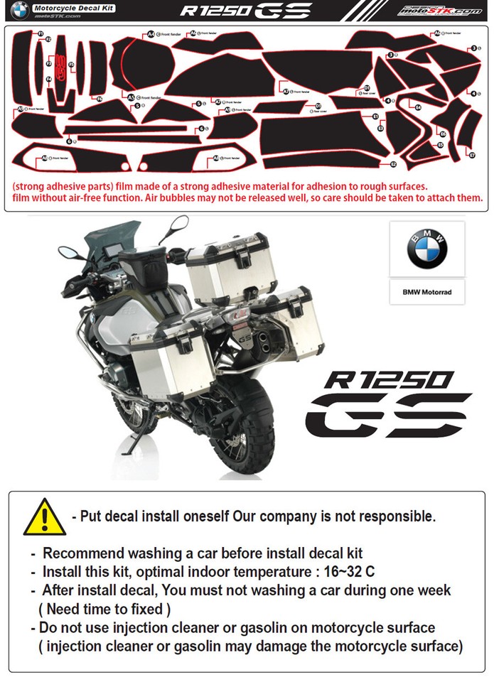 BMW R1250 R1200 GS Adventure motorcycle stickers decals graphics set ...
