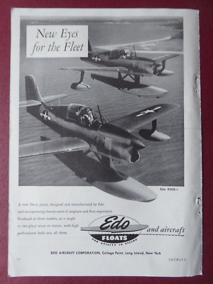 10/1946 PUB EDO XOSE-1 AMPHIBIOUS FLOATS US NAVY SEAPLANE ORIGINAL AD ...