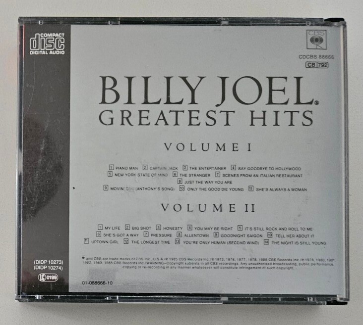Billy Joel - Greatest Hits Volume 1 1973-1978 & 2 1978-1985 Fatbox 2x ...