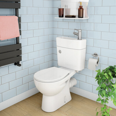 Promo | Modern 2 in 1 Compact Combo White Basin and Close Coupled ...