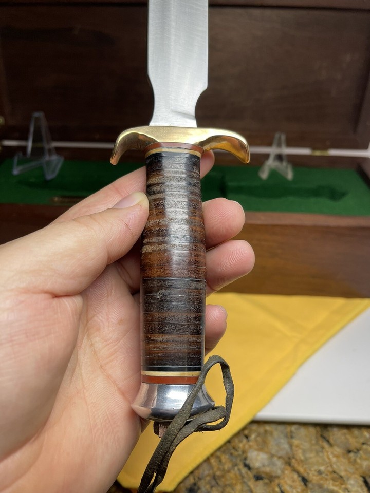 RANDALL Springfield model 1 FIGHTING KNIFE 1943-1944 Leather handle ...