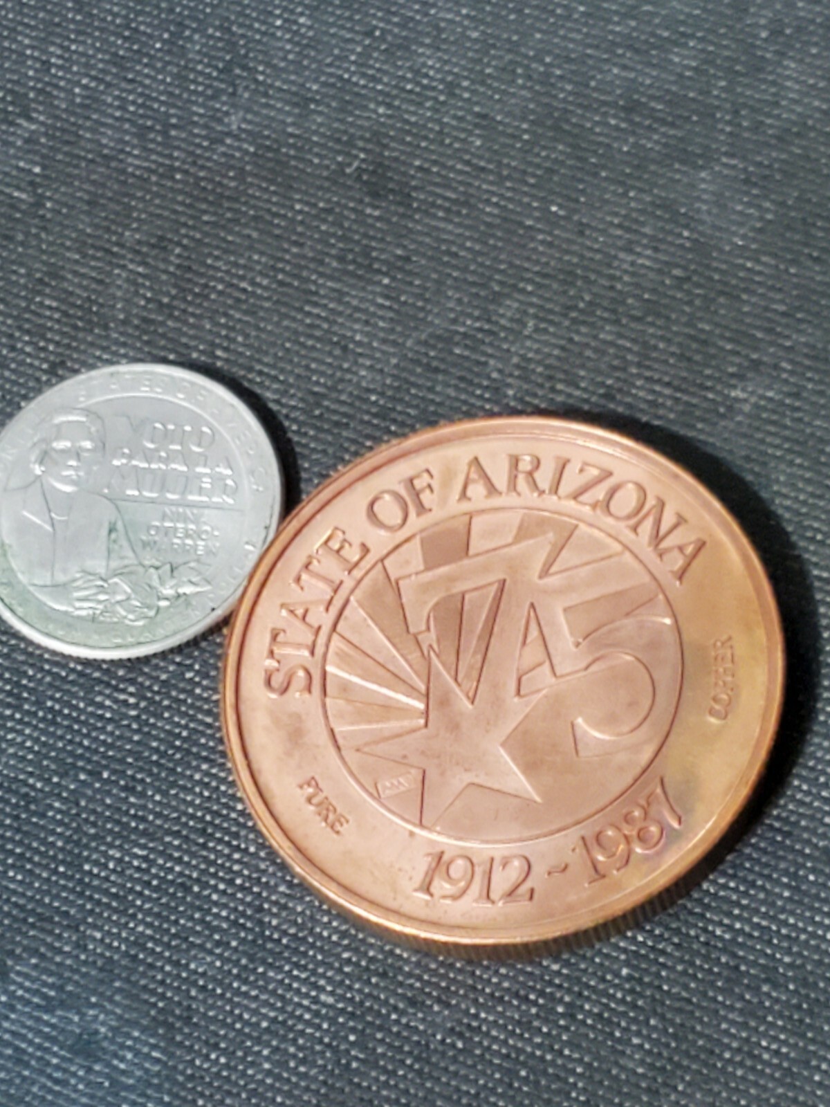 1912-1987 State Seal of Arizona, Diamond Jubilee 1.22 oz pure copper | eBay