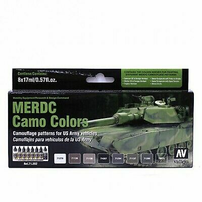 US Army Vehicles MERDC Camo Colors 8x17ml Paint Set - Vallejo 71202 for ...