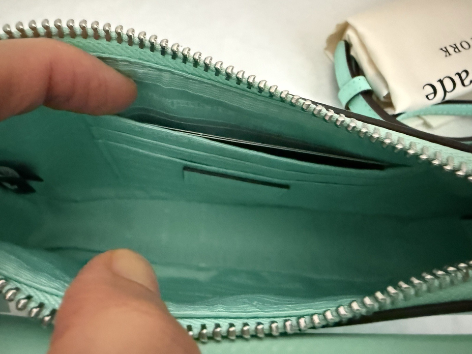 NWT Kate Spade Double Up Ombré saffiano Leather Crossbody Bag Mint ...