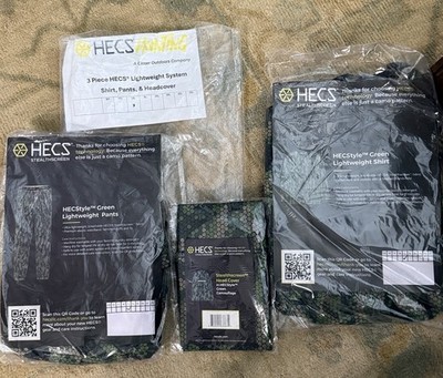 HECS Lightweight Hunting Clothing-3 Pcs Shirt, Pants, and Headcover -L ...