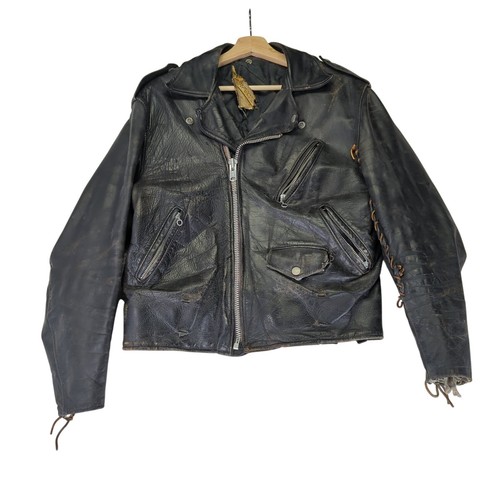 Vintage Schott Perfecto 613 One Star Talon Distressed Leather Jacket ...