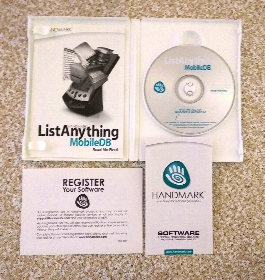 Handmark List Anything Mobile DB Database for Palm OS - Windows / Mac w ...