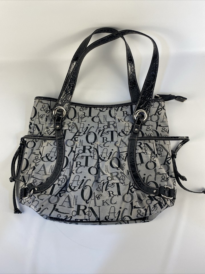 Alfred Dunner Lettered Handbag Black & Grey | eBay