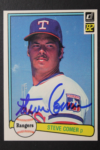 Steve Comer Texas Rangers Autographed Baseball Card Signed 1982 Donruss ...