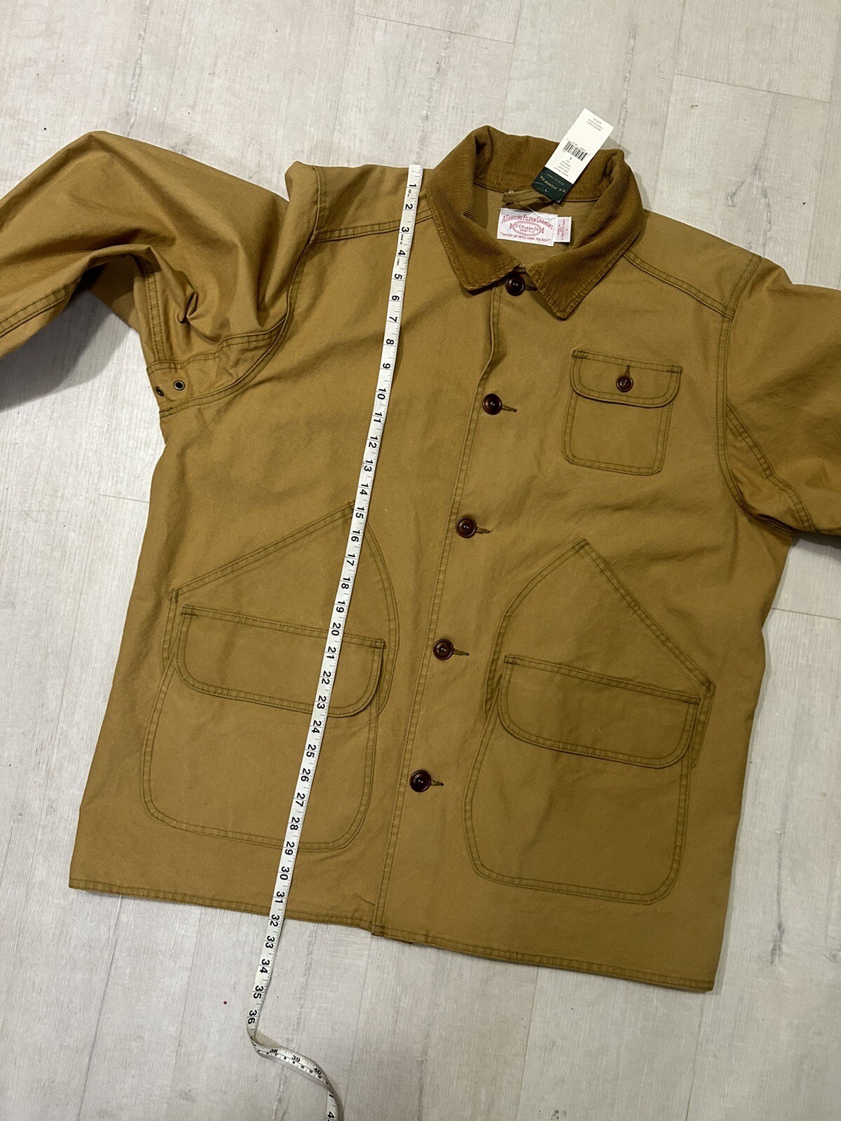 CC Filson Washed Tin Cloth Field Barn Coat Jacket MADE IN USA MENS SIZE ...