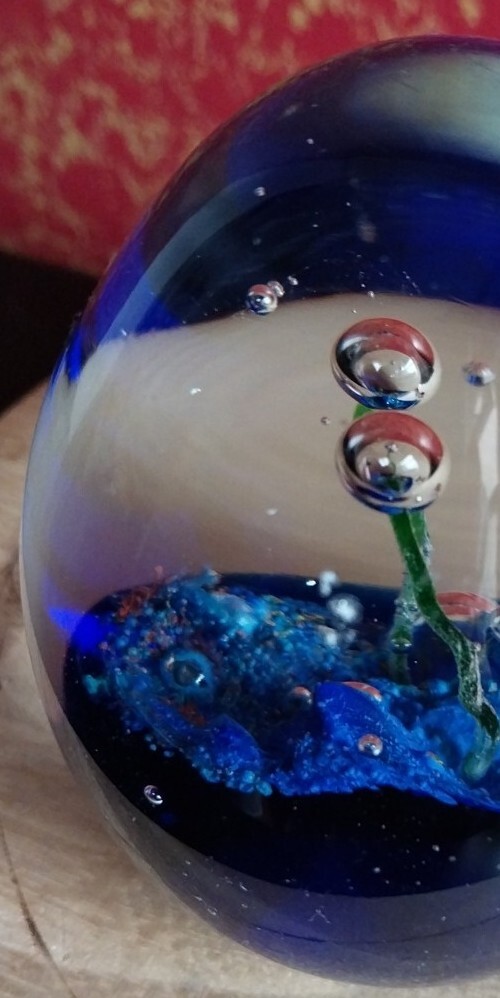 FIFTH AVENUE CRYSTAL Large 4.5" Heavy Art Glass Aquarium Ocean Fish ...