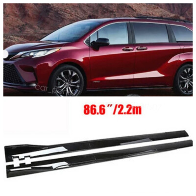 For Toyota Sienna 86.6" Glossy Side Skirt Rocker Panel Lip Splitter US ...