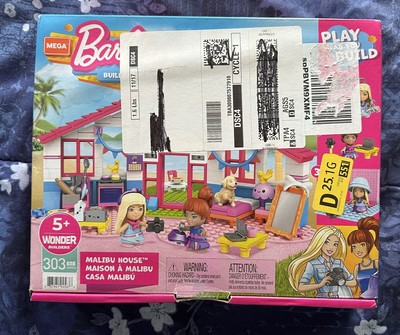 Mega Barbie Building Toys Playset, Malibu Dream House with 303 Pieces ...