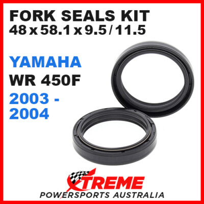 46x58.1x9.5/11.5 FORK SEALS KIT YAMAHA WR450F WRF450 2003-2004 OFF ROAD ...