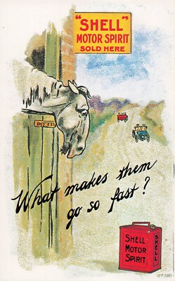 Shell Motor Spirit Sad Horse GO SO FAST? Vintage Advertising Reprint ...