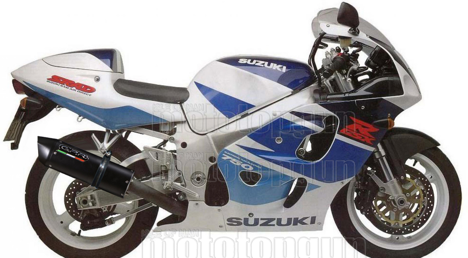 GPR EXHAUST BOLT-ON HOM FURORE BLACK SUZUKI GSX-R 600 SRAD 1996 96 1997 ...