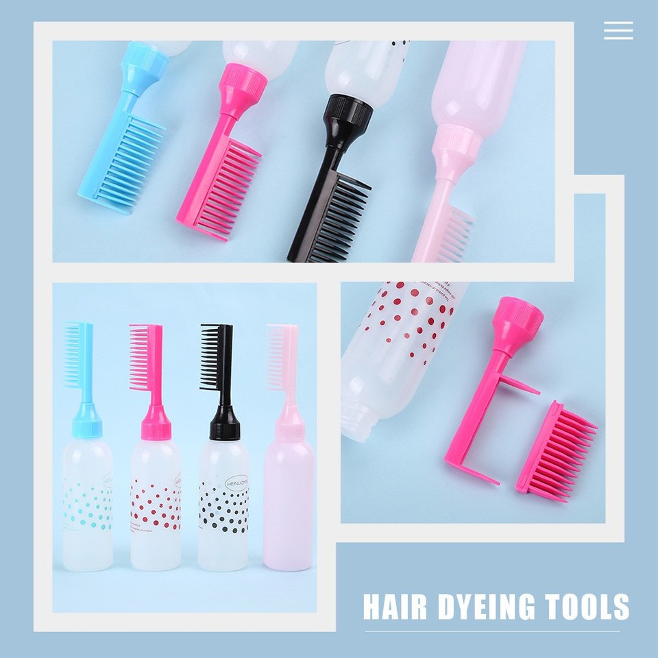 6pcs Hair Dye Bottles Root Comb Applicators Hair Dying Bottles ...