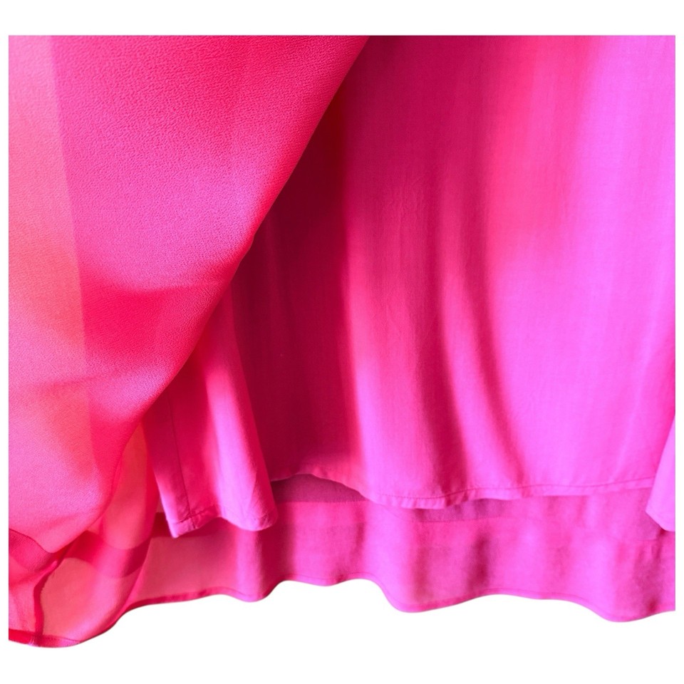 Blue Illusion Dress Womens Size L Watermelon Pink Short Sleeve Knee ...