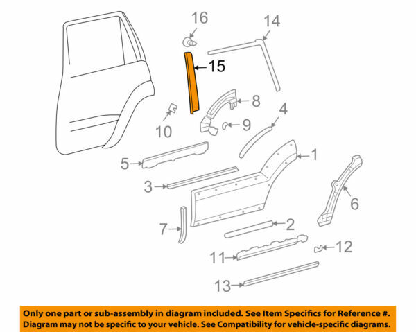 75762-60030 Toyota Moulding, rear door window frame, front lh ...