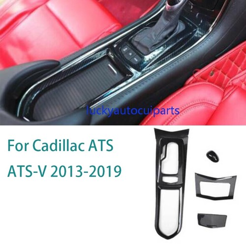 For Cadillac ATS ATS-V 2013-19s Carbon Fiber Center Console Gear Shift ...