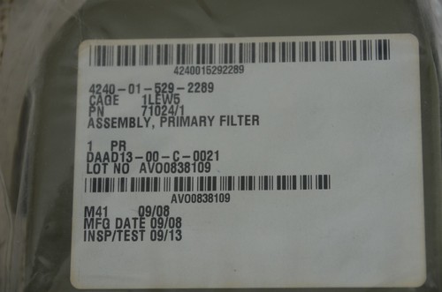 Military AVON M50 Joint Service Gas Mask JSGPM Primary Filter Assembly ...