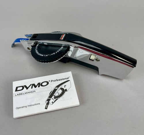 Vintage Chrome Dymo 1570 Label Maker Vertical Embossing Wheel + Tape ...