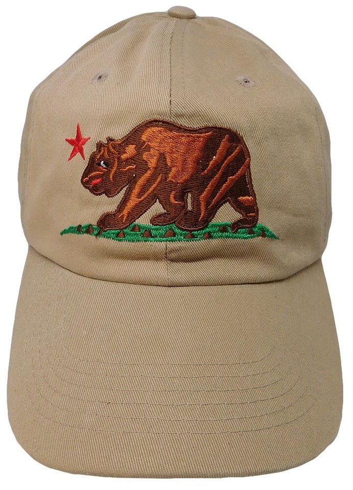 State of California Khaki Beige Premium Cotton Adjustable Embroidered ...