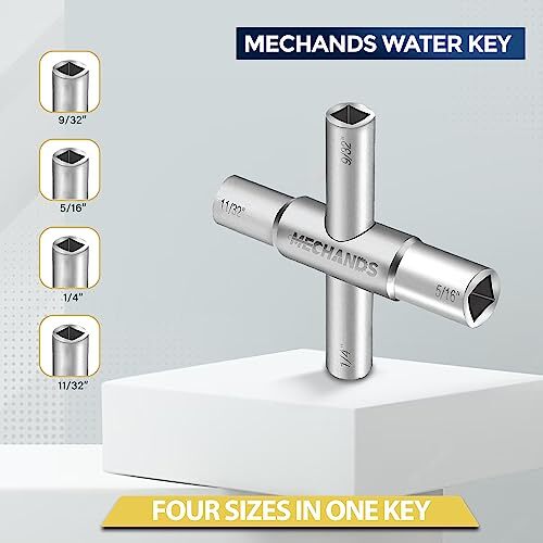 Water Key 2Pcs – Steel Water Shut Off Tool 1/4“, 9/32”, 5/16”, & 11/32 ...