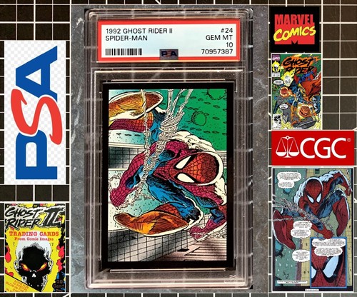 1992 Marvel Comic Images Ghost Rider Card PSA 10 GEM MINT - #24 Spider ...