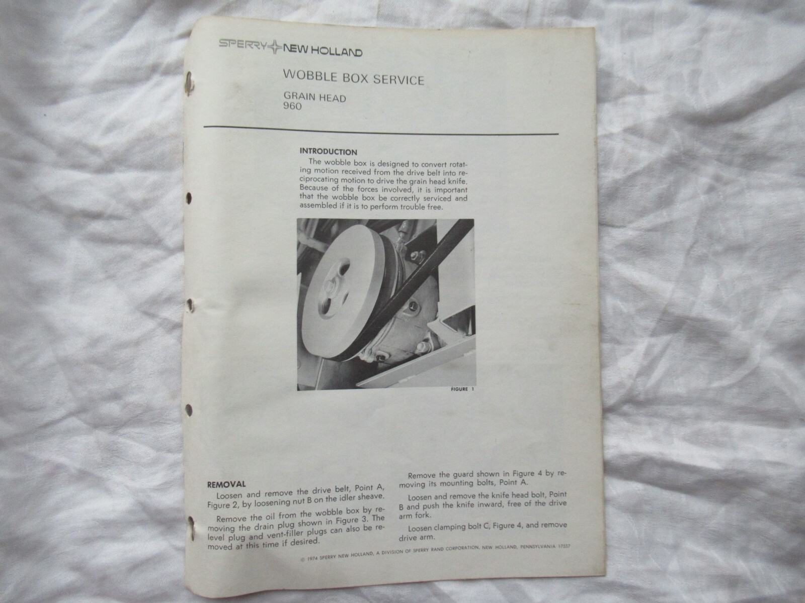 New Holland 960 grain head combine wobble box service manual | eBay
