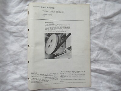 New Holland 960 grain head combine wobble box service manual | eBay