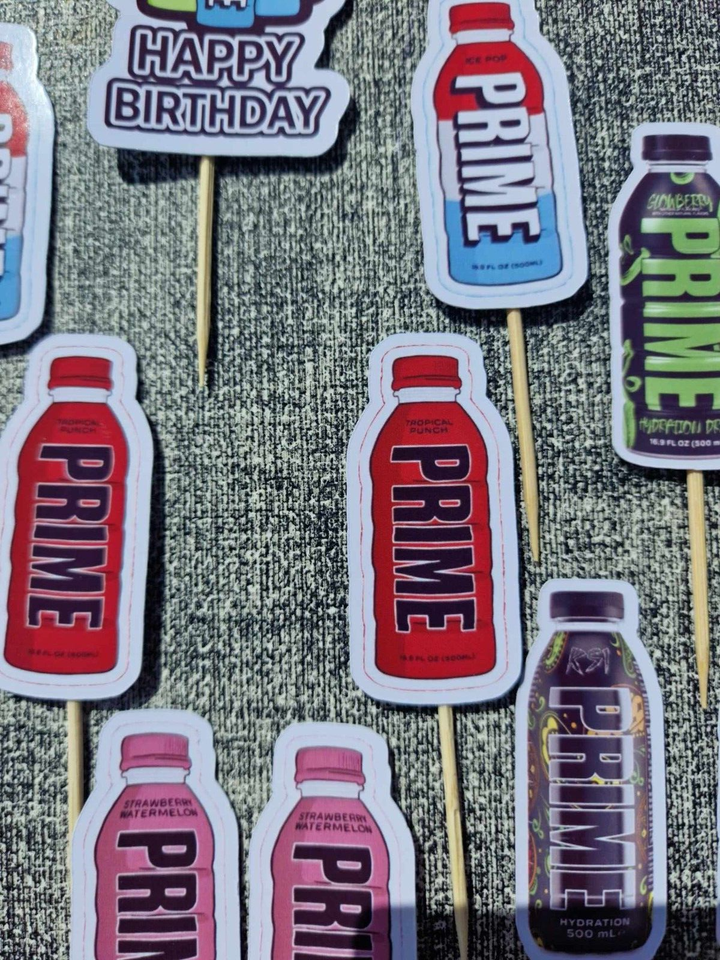 Prime Drinks Cupcake Toppers x 21 Cake Toppers Prime Birthday ...