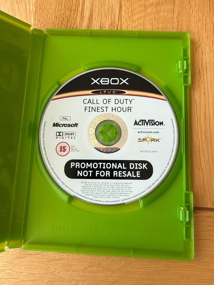 Call of Duty: Finest Hour (Xbox, 2004) – Promo Copy Not for Resale ...