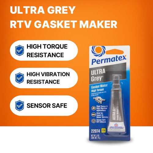 Permatex Ultra Gray Gasket Maker High Torque RTV 0.5 Fl Oz for Engines ...