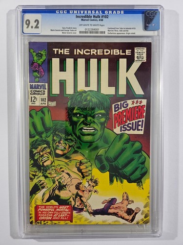 Incredible Hulk #102 Marvel Comics 1968 Origin Retold Premiere Issue ...
