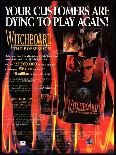 WITCHBOARD 3: The Possession__Orig. 1995 Trade print AD / ADVERT__David ...